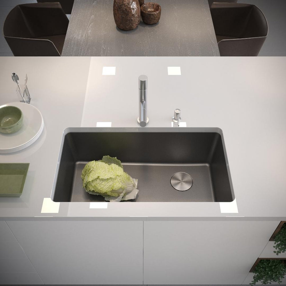 DUR-105: 33" Composite Granite Dual Mount Super Single Bowl Kitchen Si